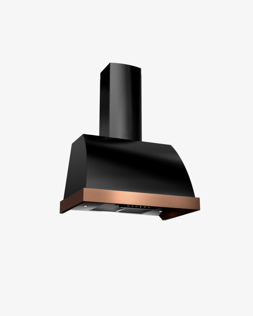 Hill – Vägghängd köksfläkt med rundad design, bredd 80–120 cm
